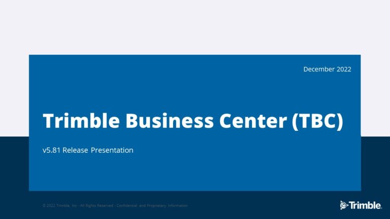 Trimble Business Center Version 5.81 - NEI - NEI